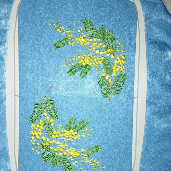 Mimosa Machine Embroidery Design Mimosa Branch Embroidery Files 5 Sizes ...