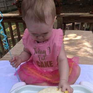 Today I Eat Cake Bib Cake Smash Bib First Birthday Cake Bib 1st ...