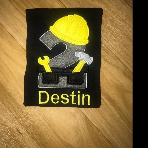 Construction Birthday Number 2 Machine Embroidery Design - Etsy
