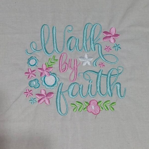Walk by Faith - Machine Embroidery Design - 4x4 5x7 6x10 Sizes Included ...