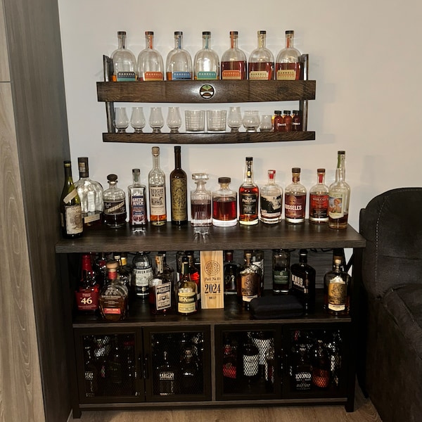 Bourbon Barrel Cabinet/bar Shelves/bar Cart Decor/wall Display Shelf ...
