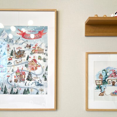Christmas Village Map, North Pole Map, Christmas Wall Art, Personalized ...