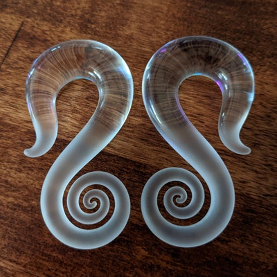 NEW DESIGN 2G Oil Slick Jade Opal White Hearts Augmented Snakes Gauged ...