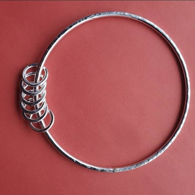 5 Interlocking Rings, Silver Earrings, 50th Birthday, 5 Rings, Circle ...