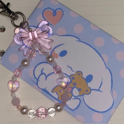 Beaded Keychain Cute / Aesthetic Phone Charm Accessory / Keyring / Kpop ...