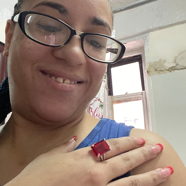 18k Gold Vermeil Ruby Ring · July Birthstone Ring · Rectangle Cut Ruby ...