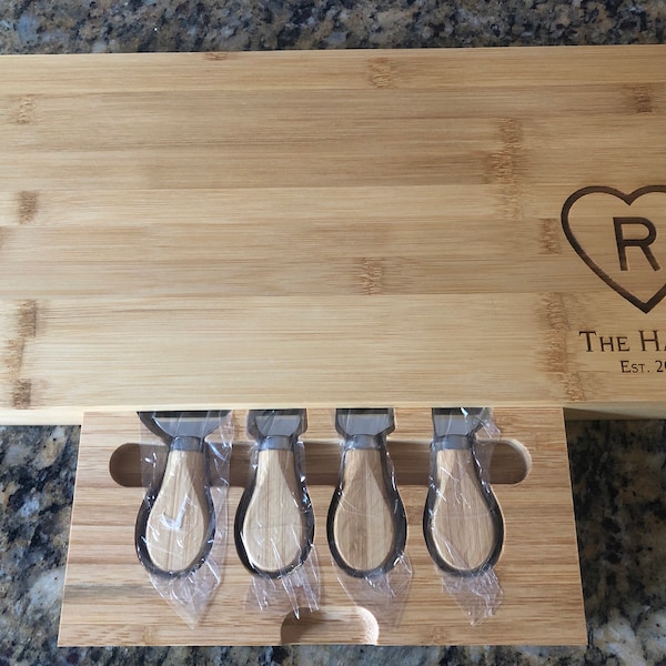 Personalized Cheese Board Set, Custom Cheese Board Set, Engraved ...