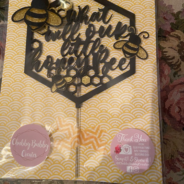 Bee Themed Cake Topper/ Bee Day Party/ Beeday Cake Topper - Etsy