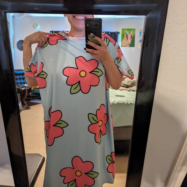 Homer Simpson Muumuu Dress. Pink Floral T-shirt Dress / King Homer / Homer Mumu Costume - Etsy