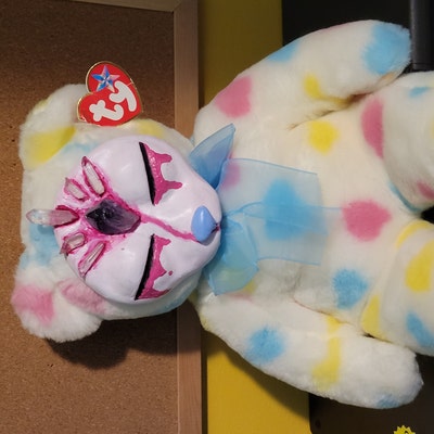 Red Hypnotic Clay Face Plush Teddy Bear - Etsy