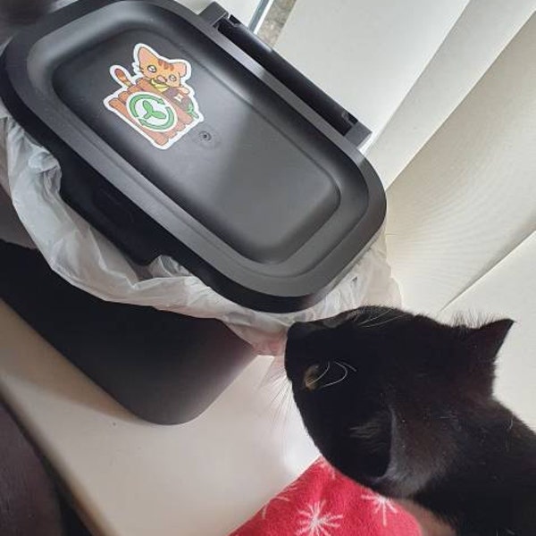 Composting Kitty Matte Vinyl Sticker, Water Bottle Sticker, Car Decal ...