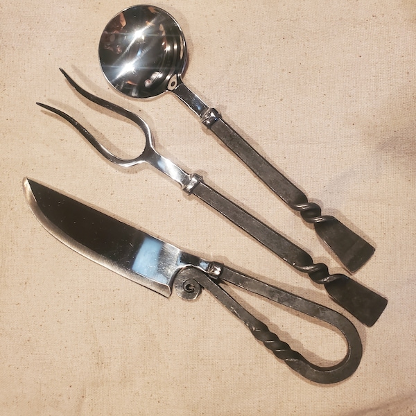 Hand Forged Cutlery Set, Viking Silverware, Medieval, SCA, Creative ...