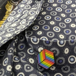 Inclusive Rainbow Pin Flag Cube Geometric LGBTQ Pin Lapel Badge Brooch ...
