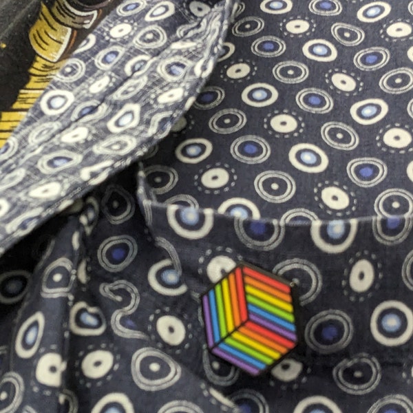 Inclusive Rainbow Pin - Flag Cube - Geometric LGBTQ Pin Lapel Badge ...
