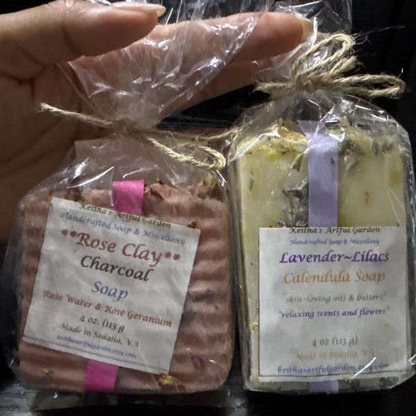 Lavender Lilac Calendula Soap, (types of Lavender Spikes May Vary). 4 ...