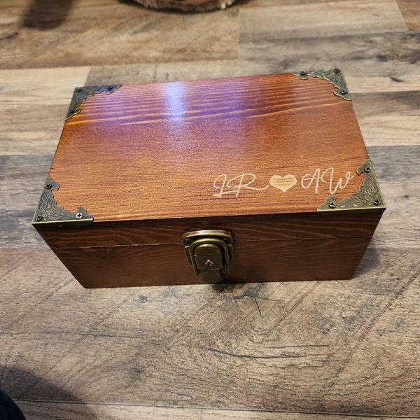 Personalized Wooden Gift Box With Lock & Key , Engraved Wood Jewelry ...