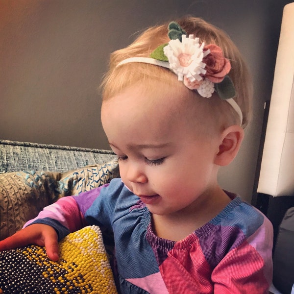 Periwinkle Felt Flower Headband Felt Flower Headband Purple Felt ...