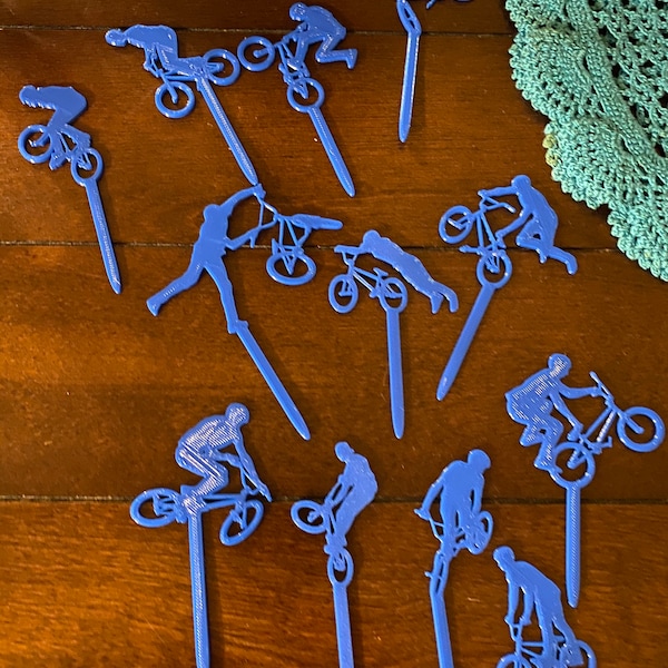BMX Bike Cupcake Toppers - Set of 12, 3D Printed Birthday Decor - Etsy