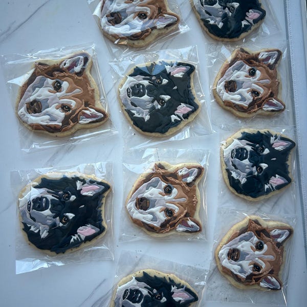 Custom Dog Sugar Cookies (one Dozen) - Etsy