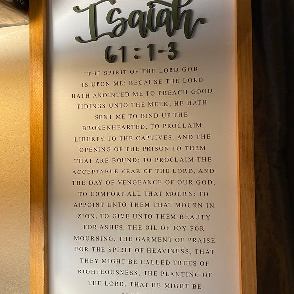 Custom Bible Verse Sign - Laser Cut 3D & Engraved Sign - Wooden Framed ...