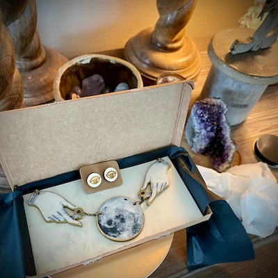 Magpie Heart Thief Jewelry Bird Necklace Crystal Heart - Etsy