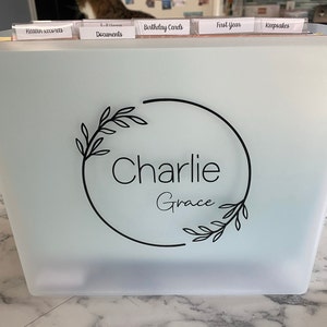 KIDS Vinyl Name Decal Milestone Tote Decal File Box Decal - Etsy