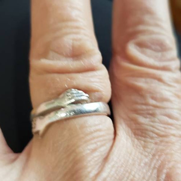 925 Sterling Silver Ring, Dainty Love Hug Ring, Hug Hand Ring, Couple Lover Ring, Perfect Gift ...