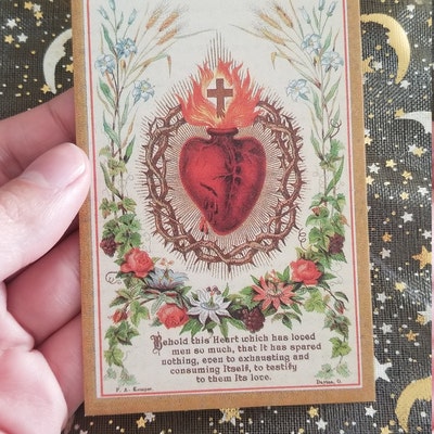 Holy Card Sacred Heart of Jesus Pack of 10/100/1000 Restored Vintage ...