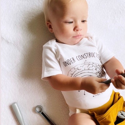 Under Construction Brain Diagram Onesie® Science Themed Baby Clothes ...