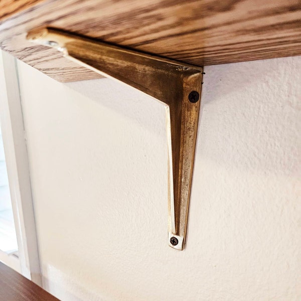 Brass Shelf Brackets – Decorative Brass Shelf Brackets, Unlacquered ...