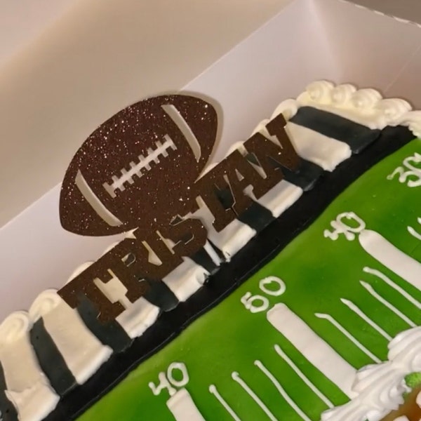 Custom Football Cake Topper, Football Cake Topper, Football Themed ...