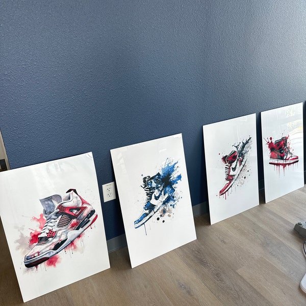 Watercolour Inspired by Jordan One Pink, Digital Download Sneaker, Art ...