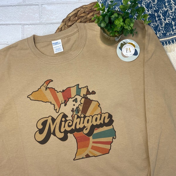 Retro Michigan Png, Michigan State Png, Michigan Clipart, Sublimation ...