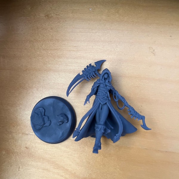 Female Necromancer Miniature Warrior With Scythe Mini Dnd Female Reaper ...