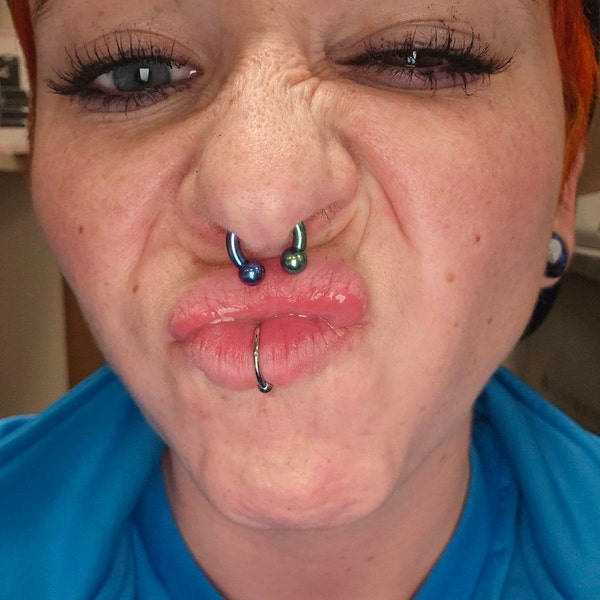 OCEAN BLUE Gradient (12G, 10G, 8G, 7G) - Bigger Gauge Horseshoe ...