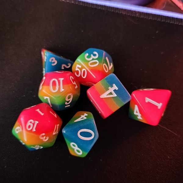 Rainbow Adventurer Rainbow Glowing Dice - Etsy