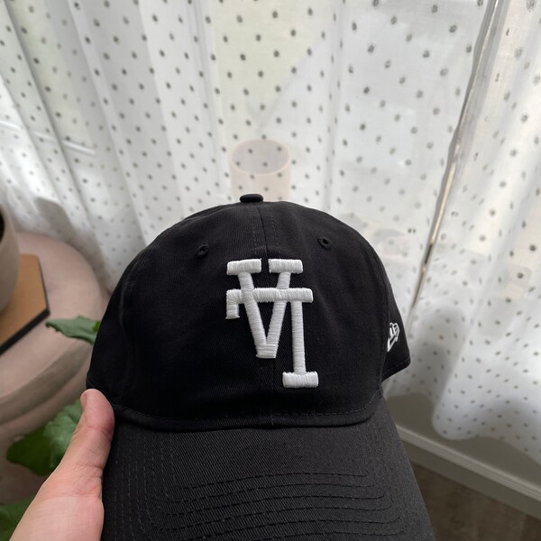 Upside Down "la" Dad Hat Black (white Thread) - Etsy