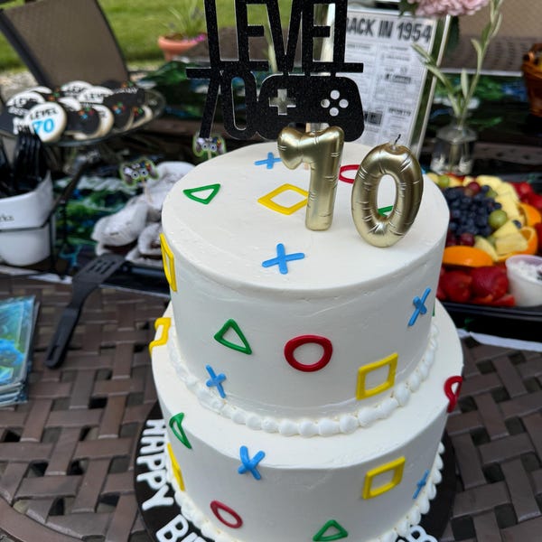 Gamer Birthday Decorations, Level 10 20 30 40 50 Unlocked Cake Topper ...