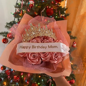 Emerald Green Eternal Rose Bouquet, Handmade Fake Flowers Bouquet, Ever ...