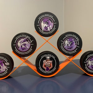 Ice Hockey Puck Holder, Bedroom Décor, Holds 6 Hockey Pucks for a ...