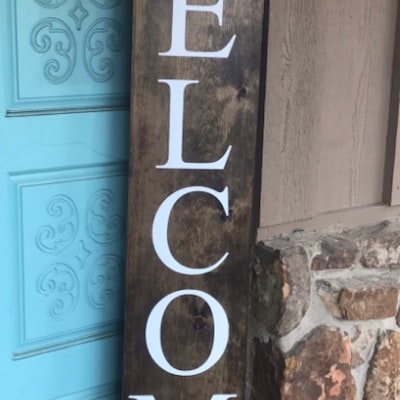 Monogram Welcome Sign SVG, DXF, PNG, Pdf, Vertical Welcome Sign Svg ...