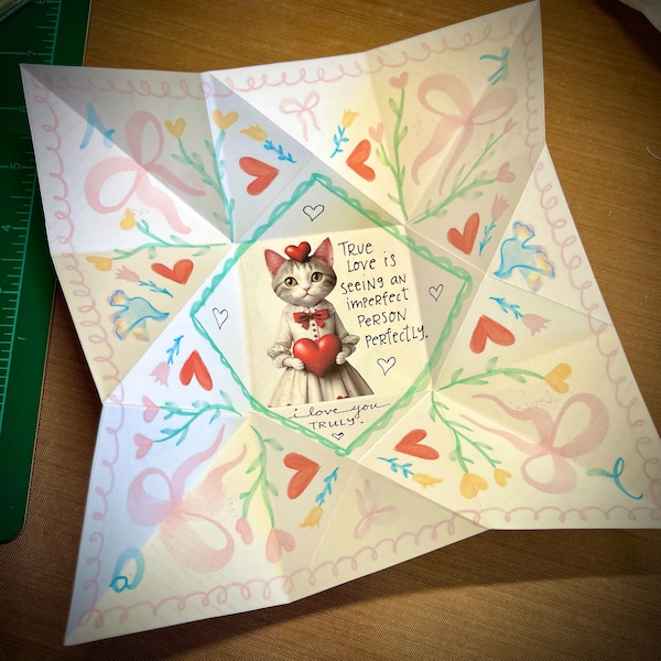 Victorian Puzzle Purse - Floral Valentine Card - Editable, Printable ...