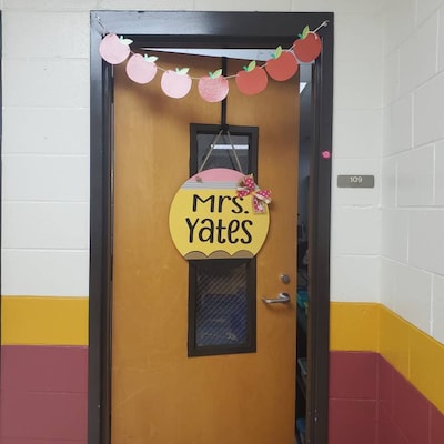 Personalized Back to School Classroom Door Wood Sign/ Customized Pencil ...