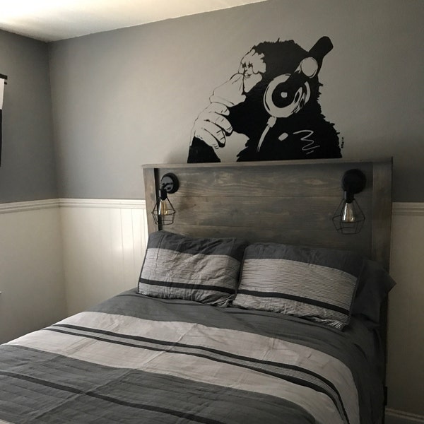 Banksy Thinking Monkey Wall Sticker - Vinyl Art Print Dj Waterproof ...