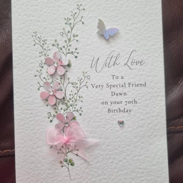 Real Tin Anniversary Card. Wife 10th Wedding Anniversary Card. Handmade ...