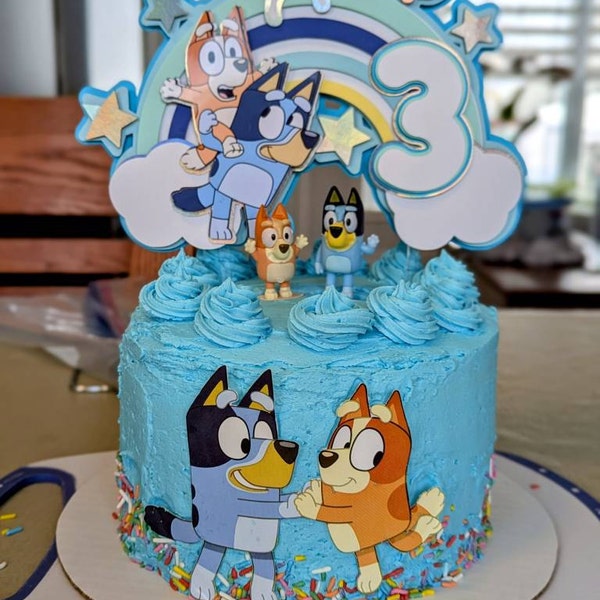 Cake Topper Bluey, Bluey Party Theme, Custom Bluey Decor, - Etsy Canada