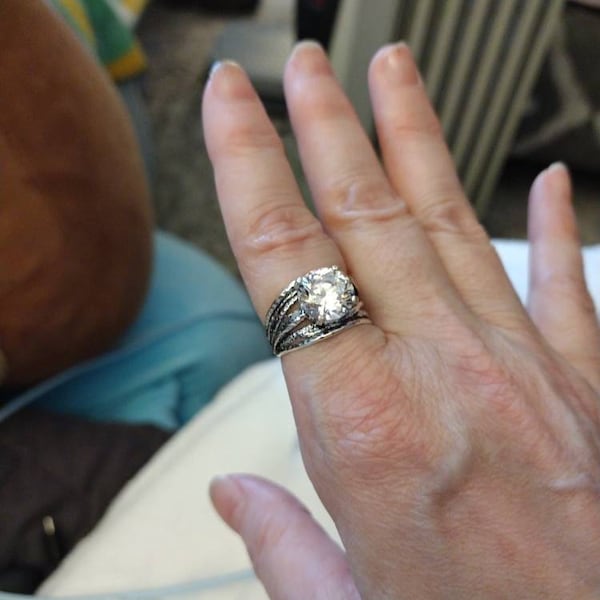 Sterling Silver CZ Multi Strand Wire Wrap Ring - Etsy
