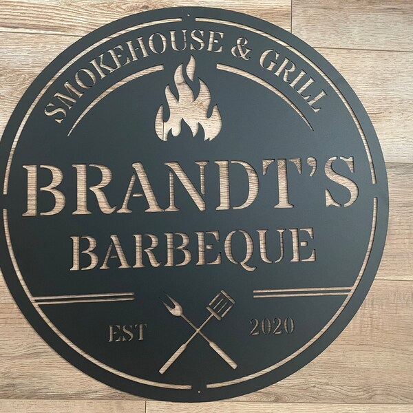 Personalized Smokehouse Sign, Personalized Metal Grilling Sign, Metal ...