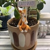 Cat Pot Sitter / Tuxedo Cat / Flower Pot Sitter / Cat Pot Hugger / Cat Lover Gift / Cat Pot ...