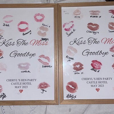 Kiss the Miss Goodbye, Hen Do Keepsake, Hens Night Supplies, Hens Night ...